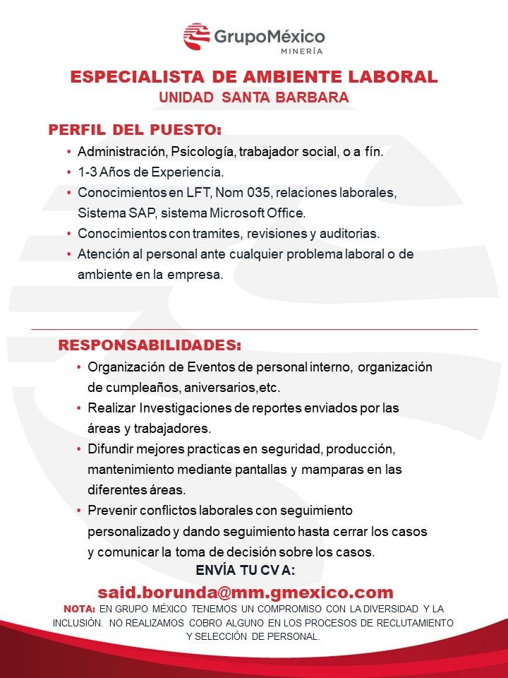 Oportunidad Laboral Grupo México